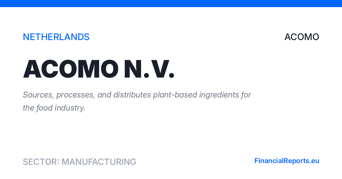 ACOMO N.V. | Investor Relations / Filings / Financial statement