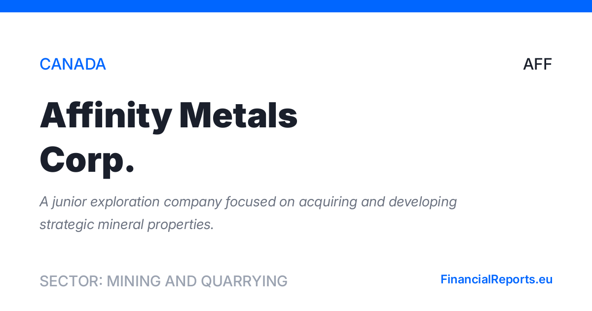 Affinity Metals Corp. | Investor Relations / Filings / Financial statement