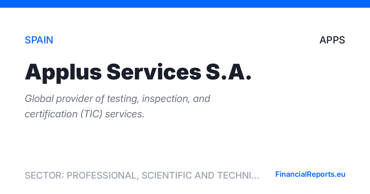 Applus Services S.A. | Investor Relations / Filings / Financial statement