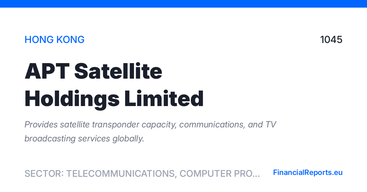 APT Satellite Holdings Limited | Investor Relations / Filings ...