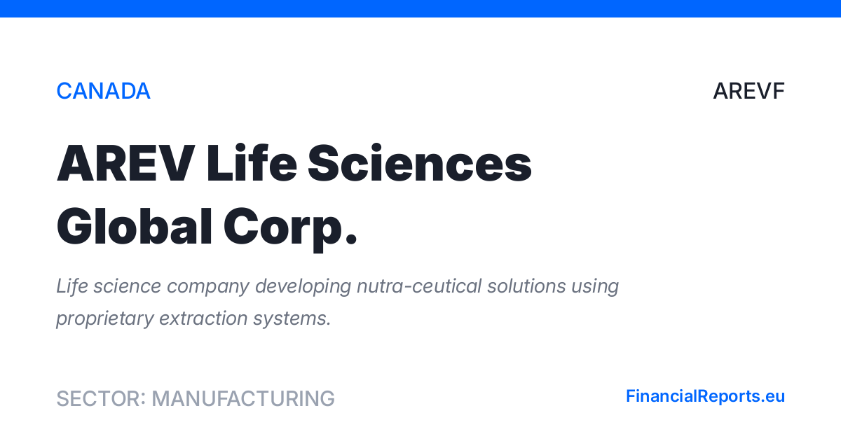 AREV Life Sciences Global Corp. | Investor Relations / Filings ...