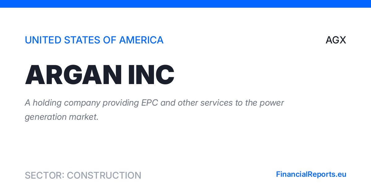 ARGAN INC | Investor Relations / Filings / Financial statement