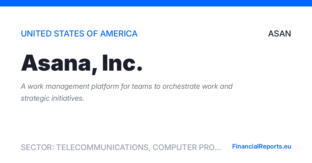 Asana, Inc. | Investor Relations / Filings / Financial statement