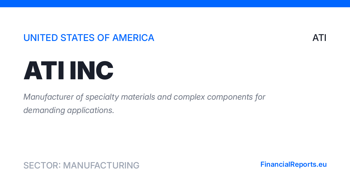 ATI INC | Investor Relations / Filings / Financial statement