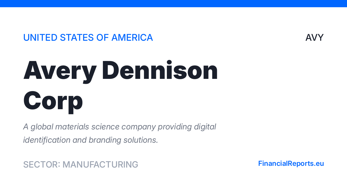 Avery Dennison Corp | Investor Relations / Filings / Financial statement