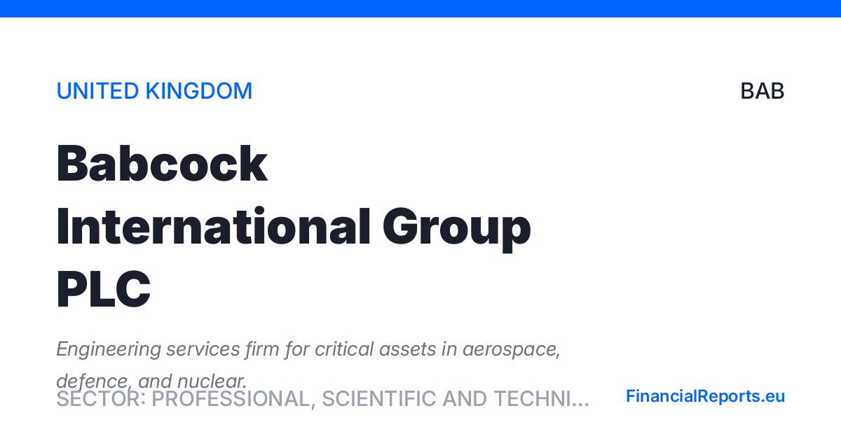 Babcock International Group PLC | Investor Relations / Filings ...