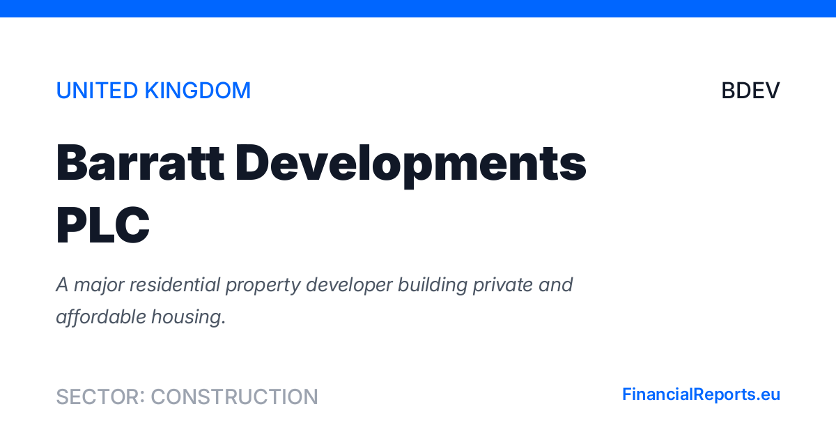 Barratt Developments PLC | Investor Relations / Filings / Financial statement