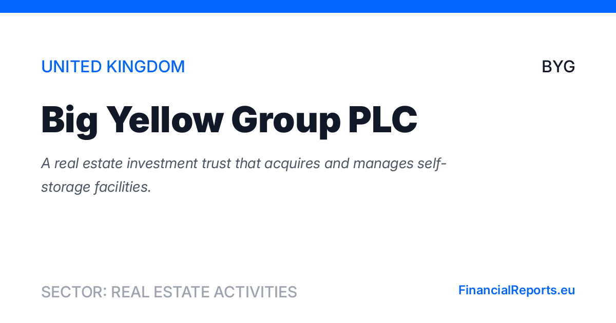 Big Yellow Group PLC | Investor Relations / Filings / Financial statement