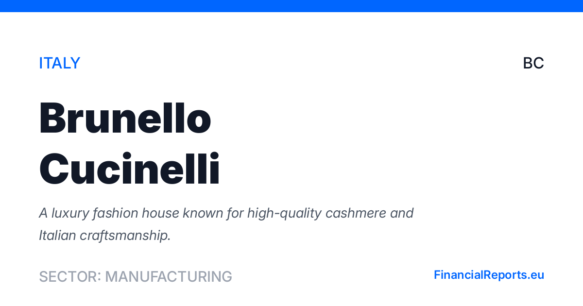 Brunello Cucinelli | Investor Relations / Filings / Financial statement