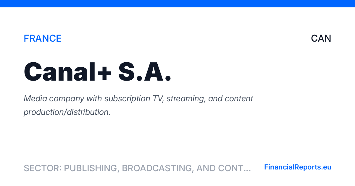 Canal+ S.A. | Investor Relations / Filings / Financial statement