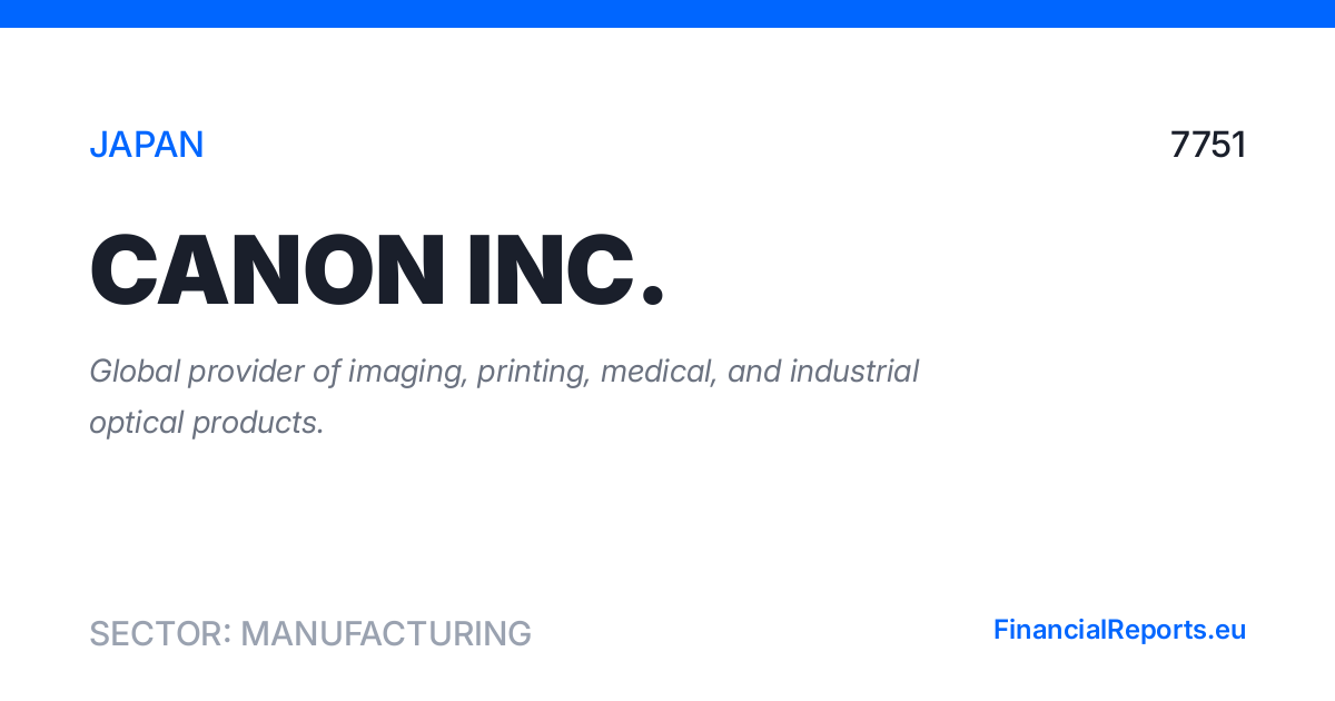 CANON INC. | Investor Relations / Filings / Financial statement