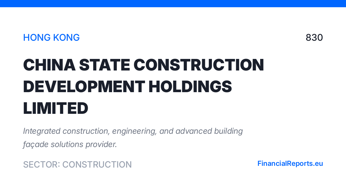 CHINA STATE CONSTRUCTION DEVELOPMENT HOLDINGS LIMITED | Investor ...