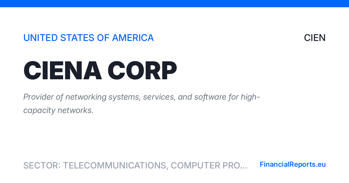 CIENA CORP | Investor Relations / Filings / Financial statement