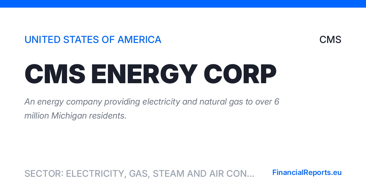 CMS ENERGY CORP | Investor Relations / Filings / Financial statement