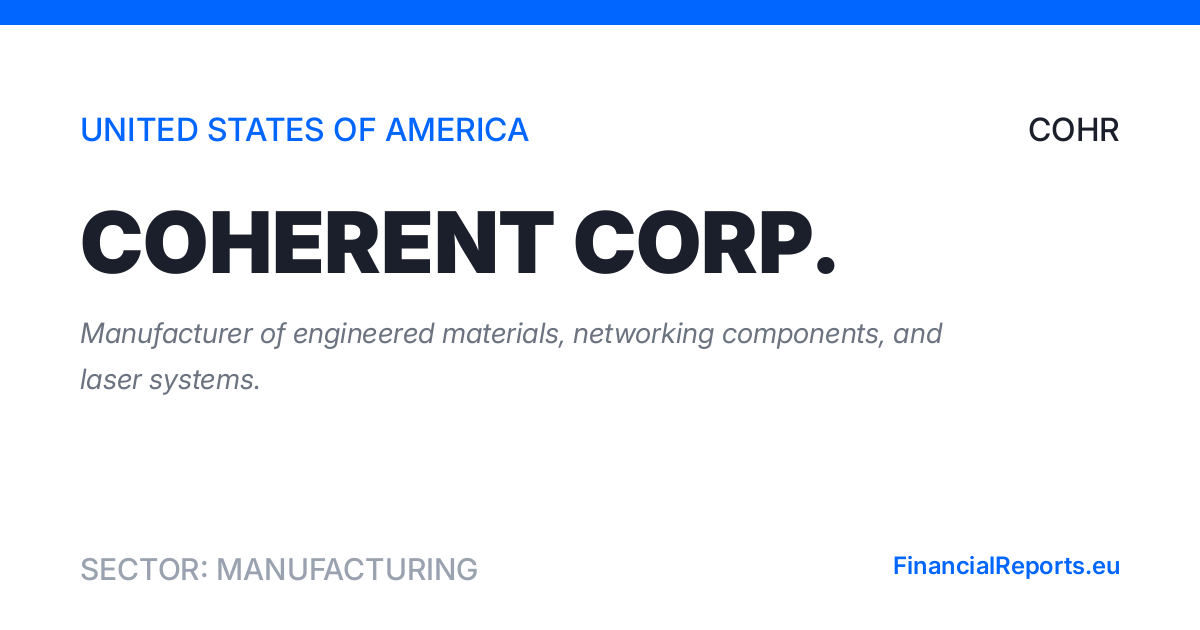 COHERENT CORP. | Investor Relations / Filings / Financial statement