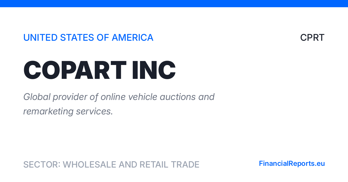 COPART INC | Investor Relations / Filings / Financial statement
