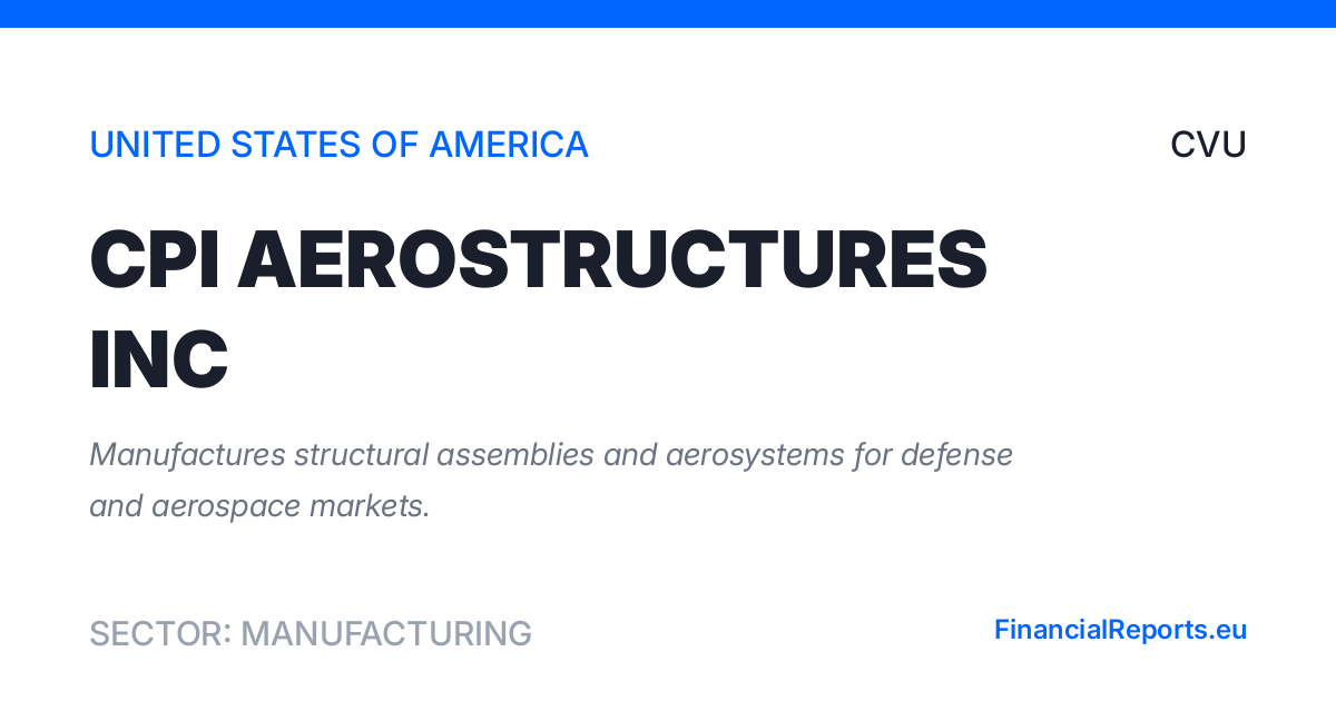 CPI AEROSTRUCTURES INC | Investor Relations / Filings / Financial statement
