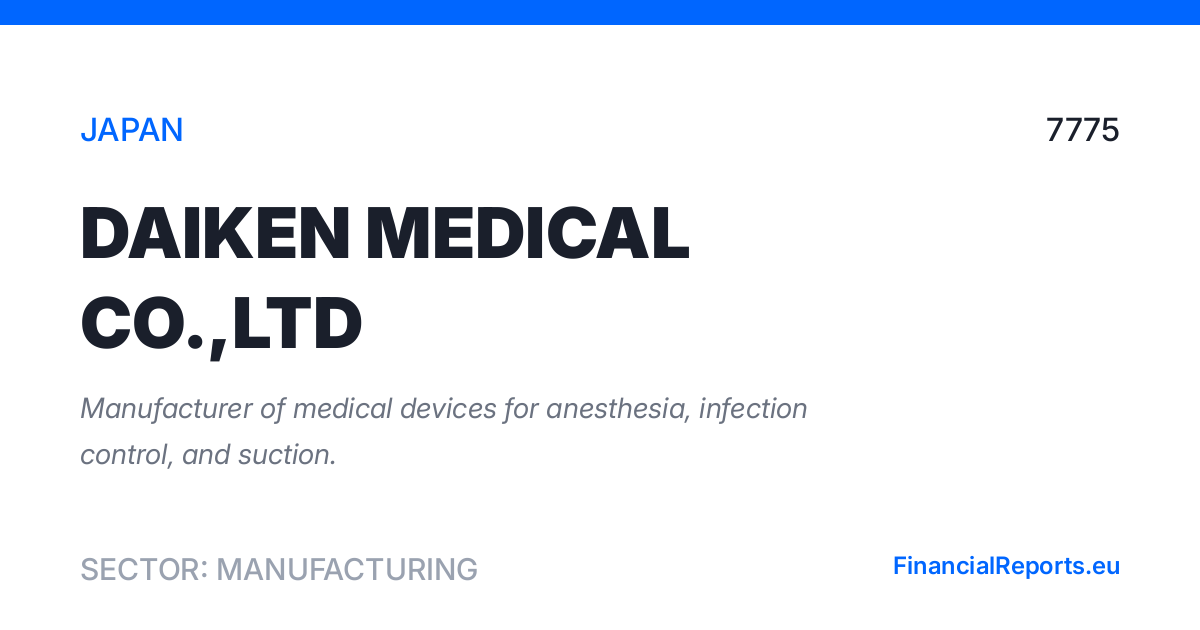 DAIKEN MEDICAL CO.,LTD | Investor Relations / Filings / Financial statement