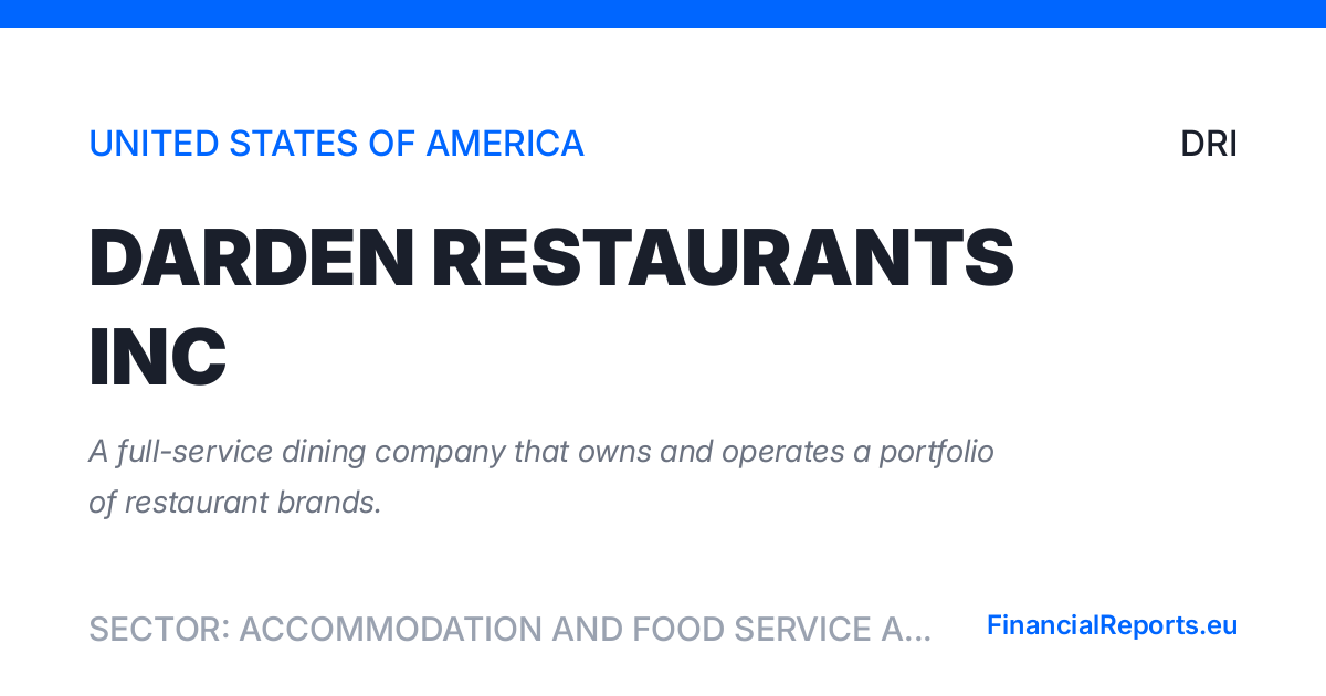 DARDEN RESTAURANTS INC | Investor Relations / Filings / Financial statement