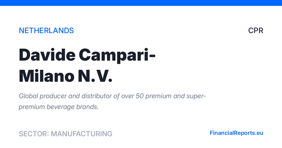 Davide Campari-Milano N.V. | Investor Relations / Filings / Financial ...