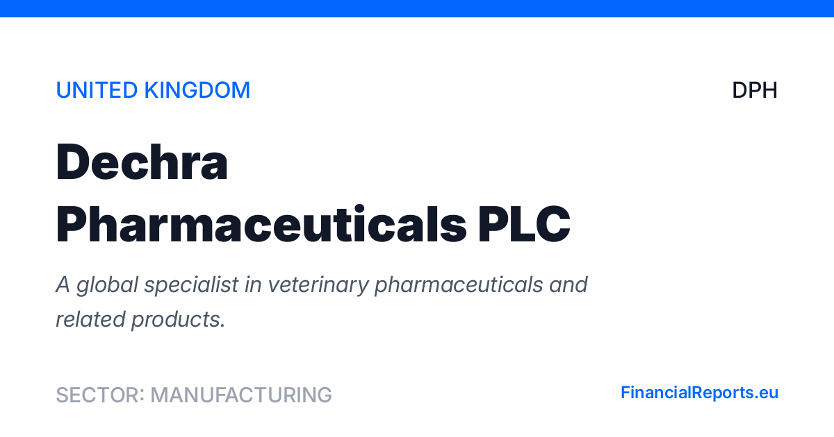 Dechra Pharmaceuticals PLC | Investor Relations / Filings / Financial ...