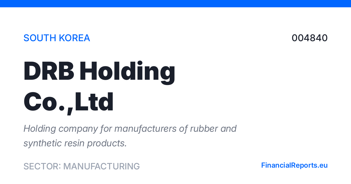 DRB Holding Co.,Ltd | Investor Relations / Filings / Financial statement