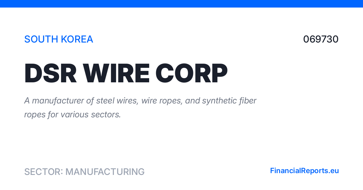 DSR WIRE CORP 2025 filings — annual reports & disclosures ...