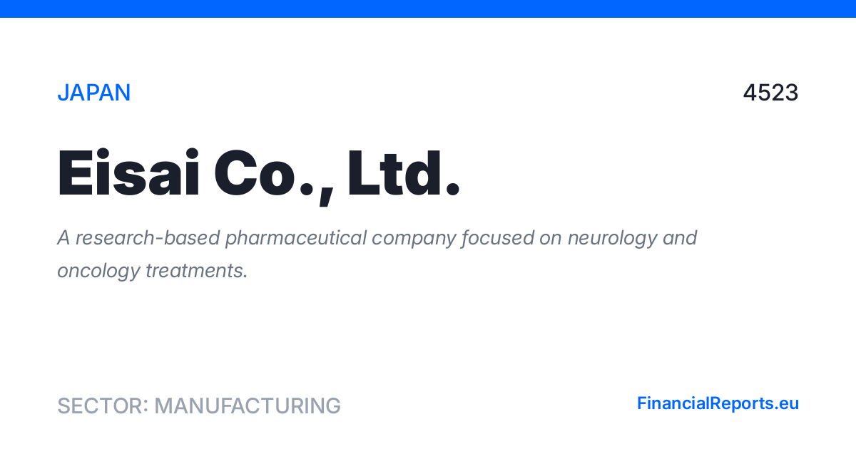 Eisai Co., Ltd. | Investor Relations / Filings / Financial statement