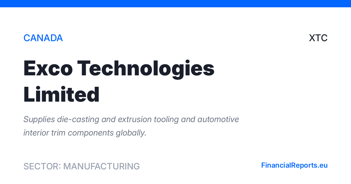 Exco Technologies Limited | Investor Relations / Filings / Financial ...