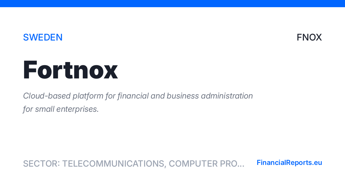Fortnox | Investor Relations / Filings / Financial statement