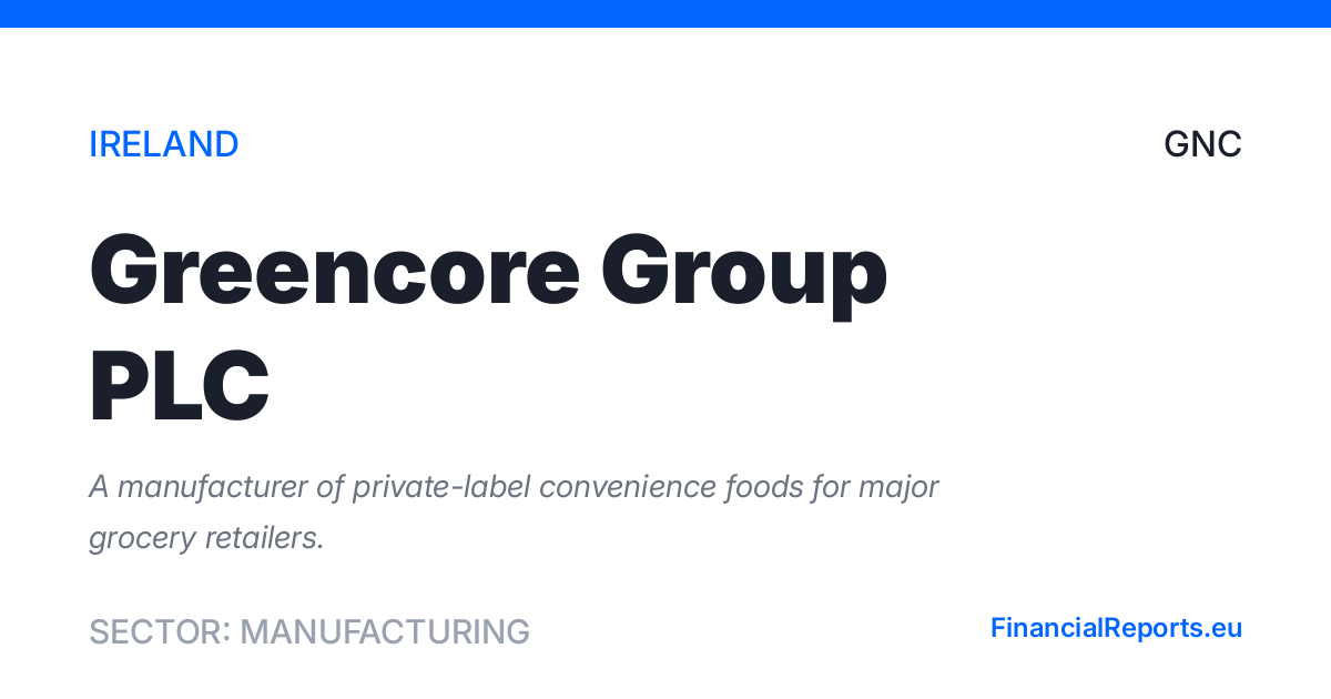 Greencore Group PLC | Investor Relations / Filings / Financial statement