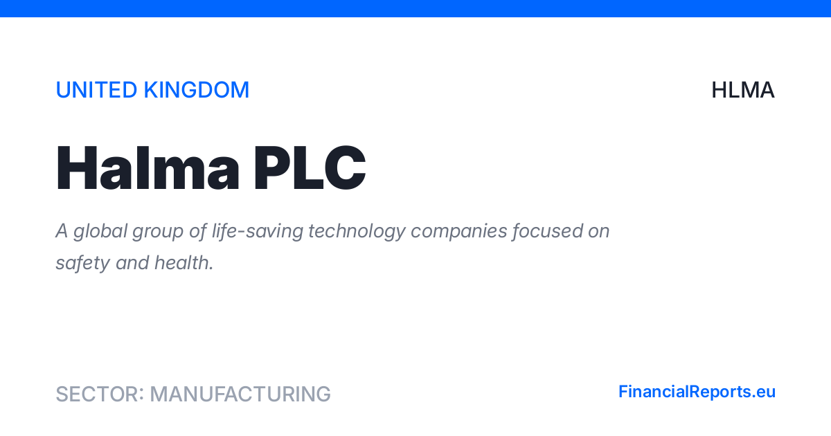 Halma PLC | Investor Relations / Filings / Financial statement