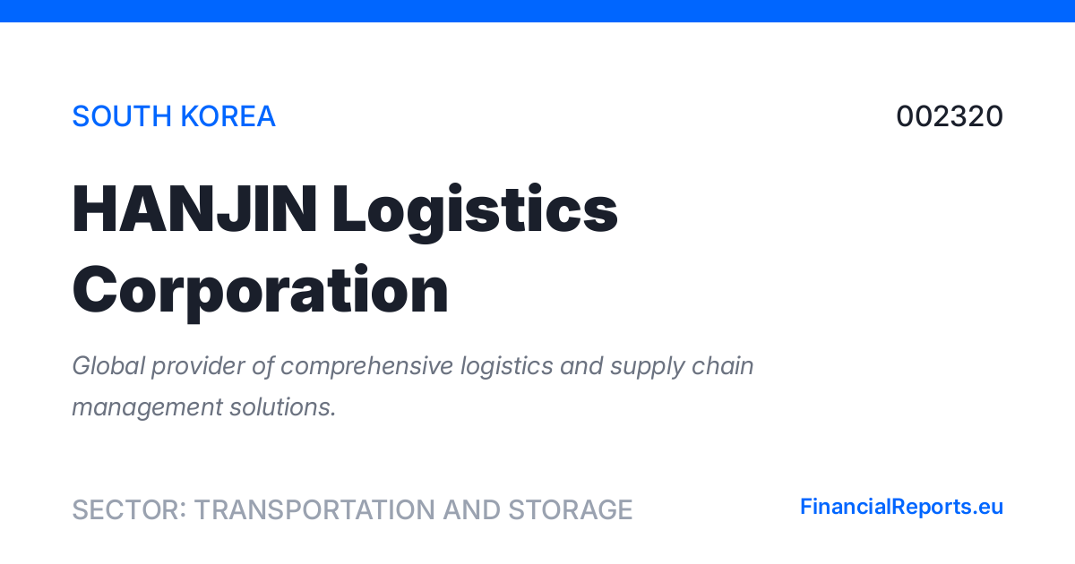 HANJIN Logistics Corporation | Investor Relations / Filings / Financial ...