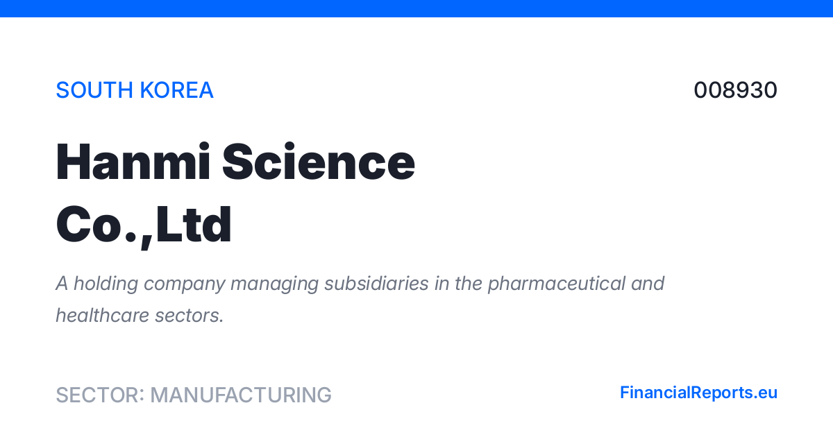 Hanmi Science Co.,Ltd | Investor Relations / Filings / Financial statement
