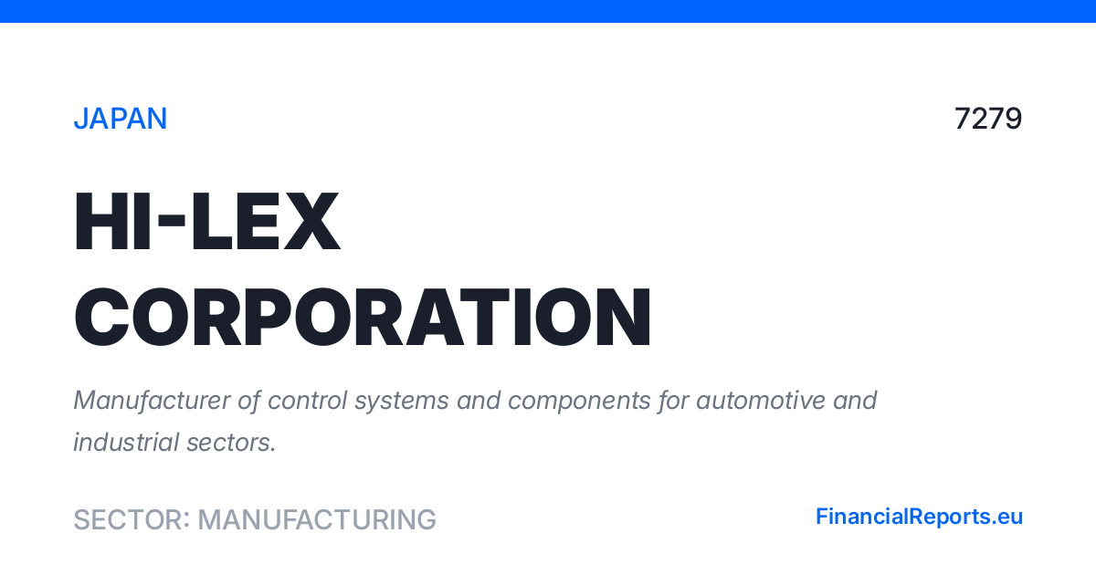 HI-LEX CORPORATION | Investor Relations / Filings / Financial statement