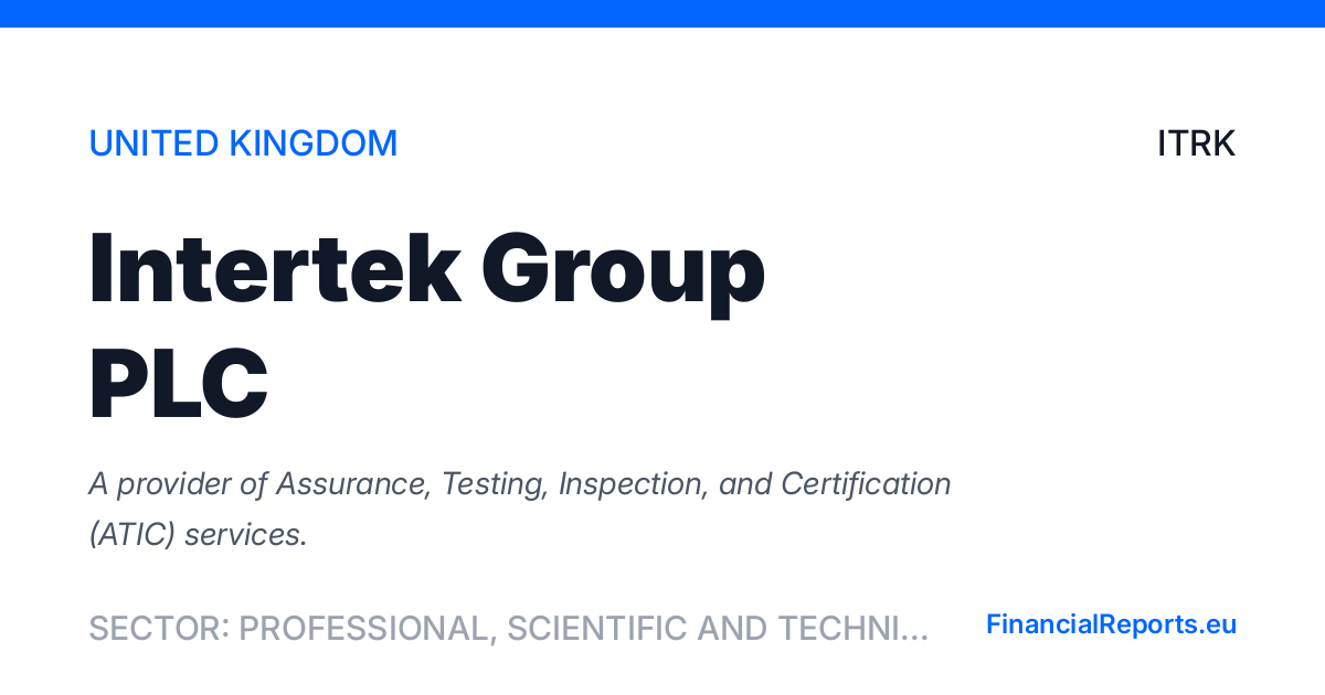 Intertek Group PLC | Investor Relations / Filings / Financial statement