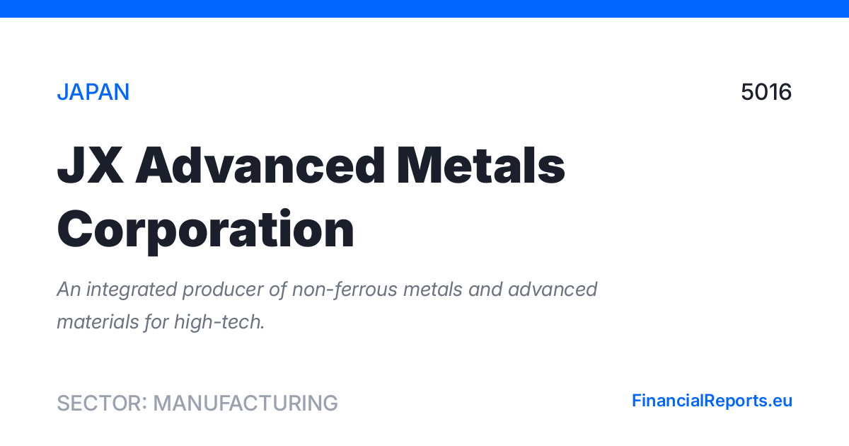 JX Advanced Metals Corporation | Investor Relations / Filings ...