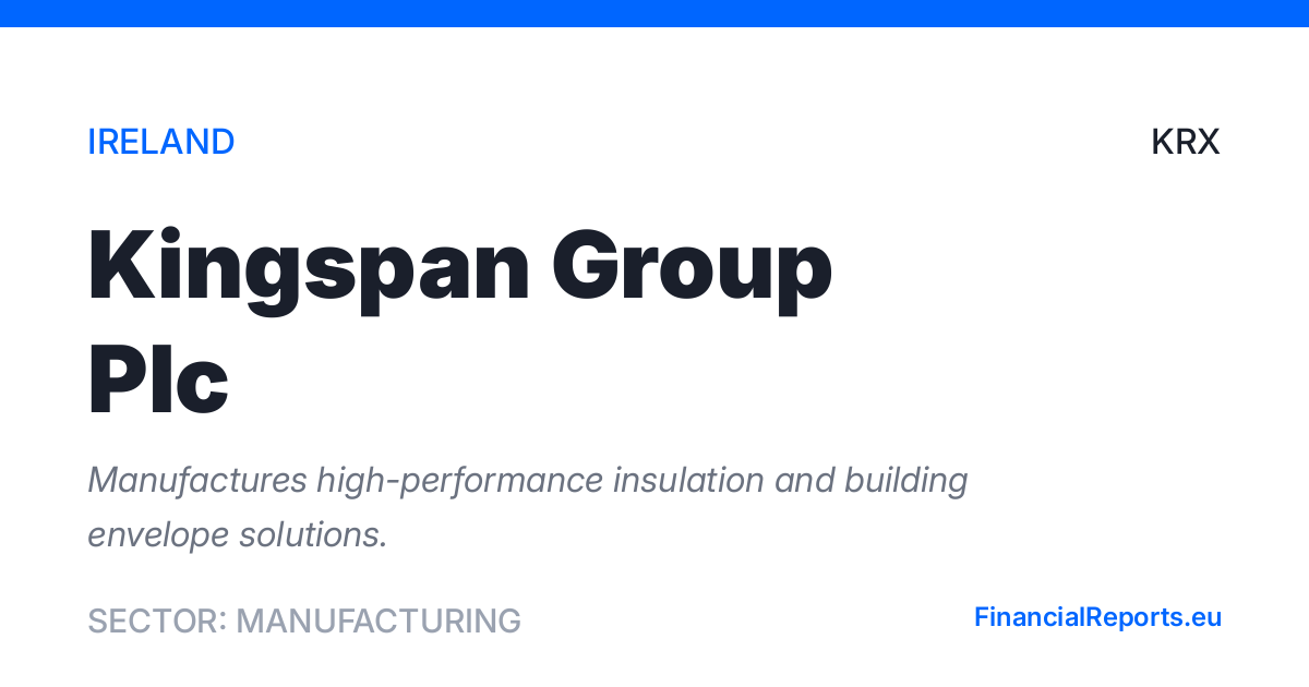 Kingspan Group Plc | Investor Relations / Filings / Financial statement
