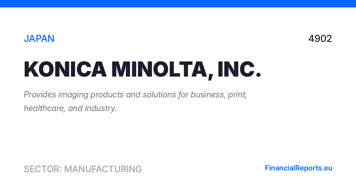 KONICA MINOLTA, INC. 2023 filings — annual reports & disclosures ...