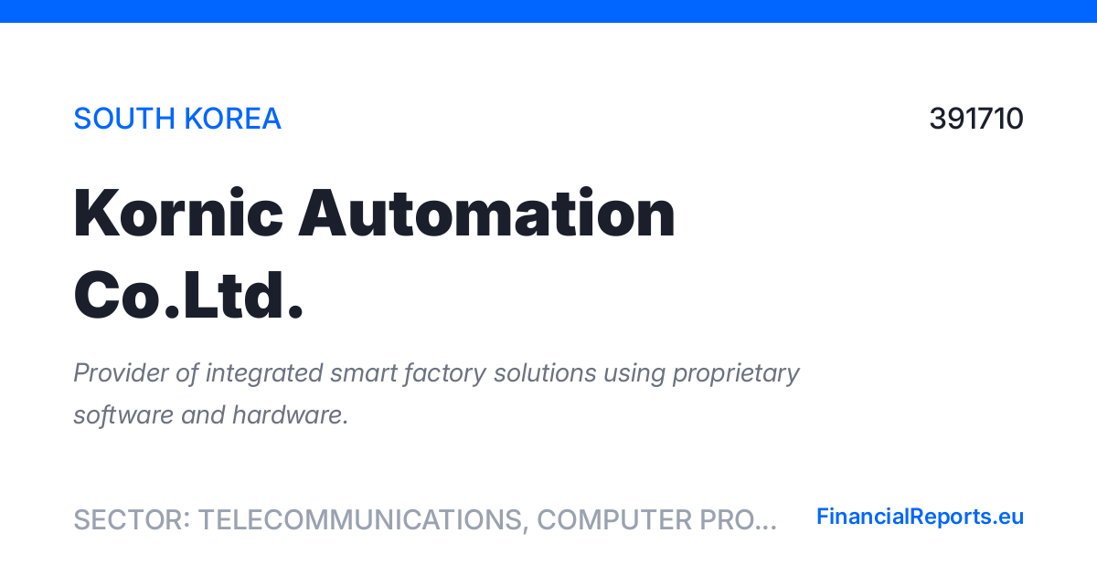 Kornic Automation Co.Ltd. | Investor Relations / Filings / Financial ...