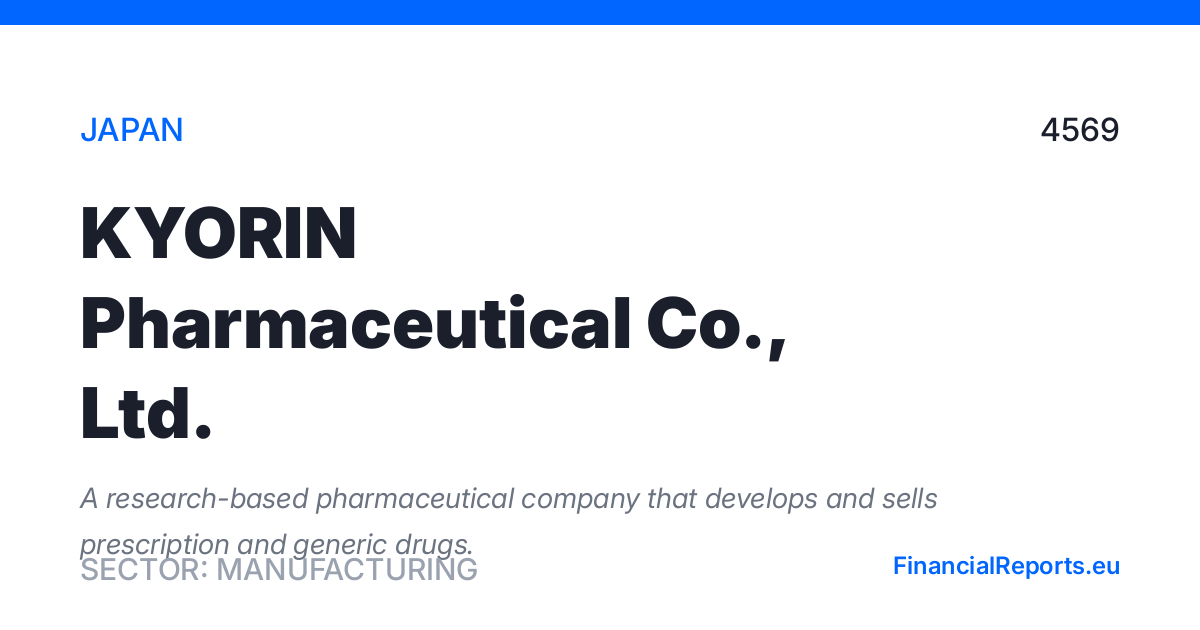 KYORIN Pharmaceutical Co., Ltd. | Investor Relations / Filings ...
