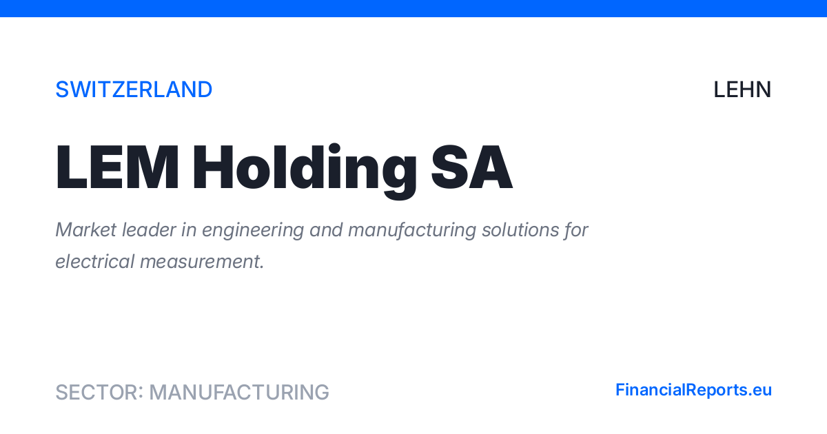 LEM Holding SA | Investor Relations / Filings / Financial statement