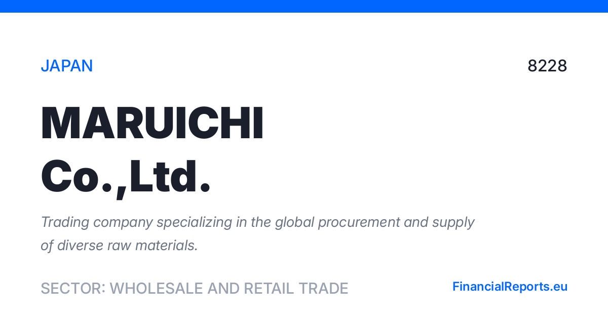 MARUICHI Co.,Ltd. | Investor Relations / Filings / Financial statement