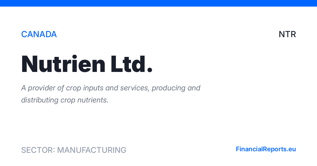 Nutrien Ltd. | Investor Relations / Filings / Financial statement