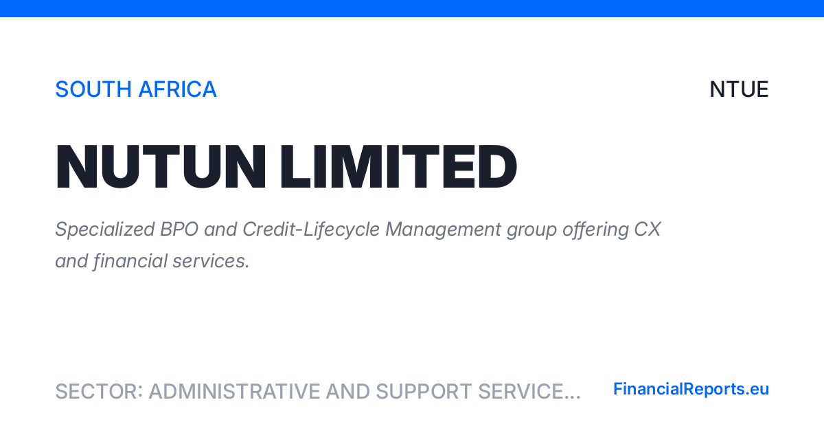 NUTUN LIMITED | Investor Relations / Filings / Financial statement
