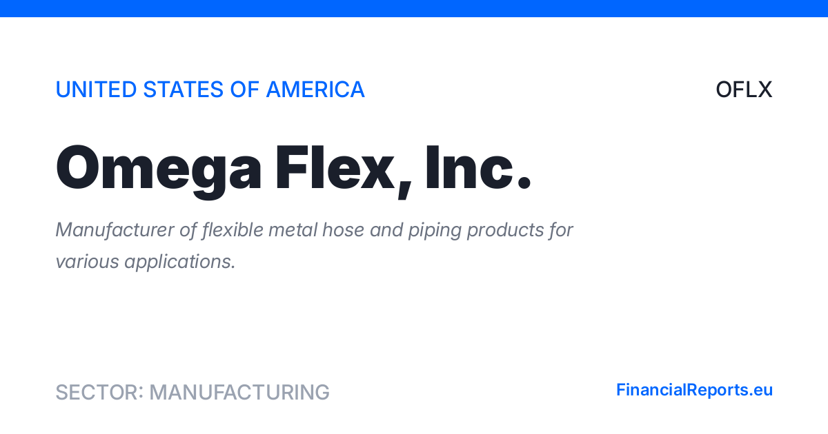 Omega Flex, Inc. | Investor Relations / Filings / Financial statement