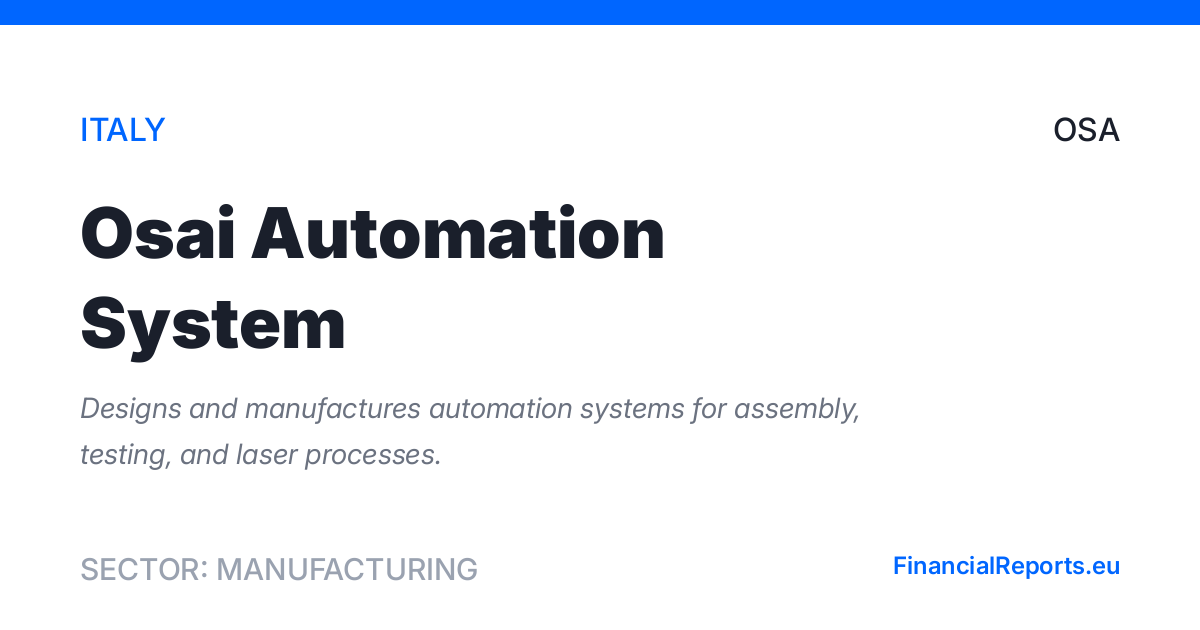 Osai Automation System | Investor Relations / Filings / Financial statement