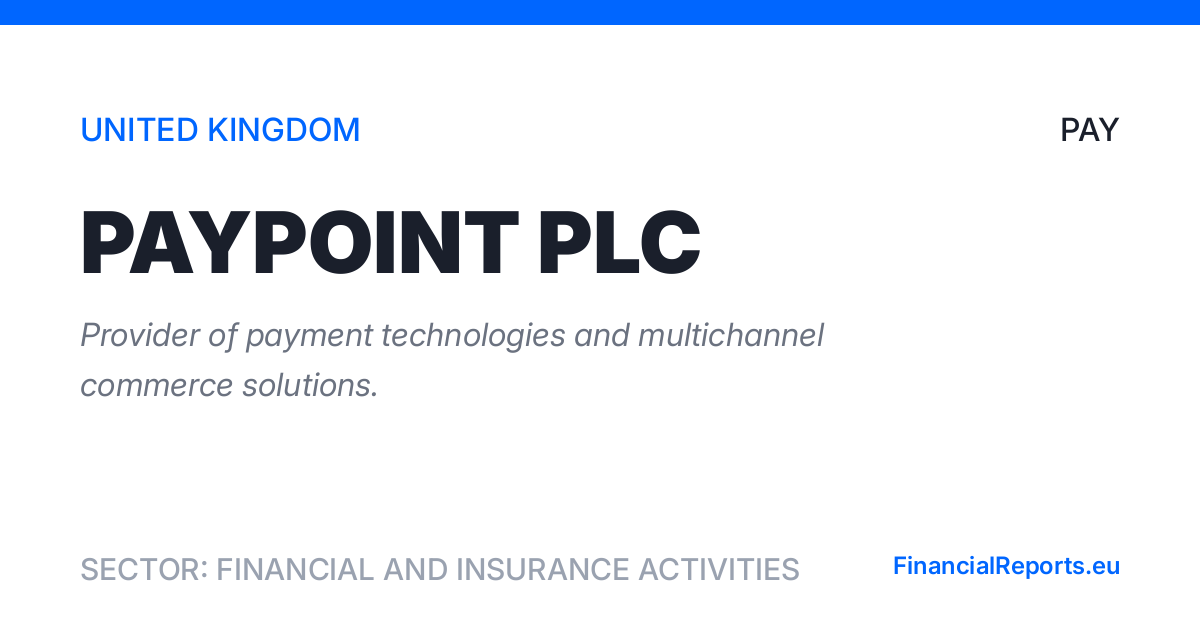 PAYPOINT PLC | Investor Relations / Filings / Financial statement