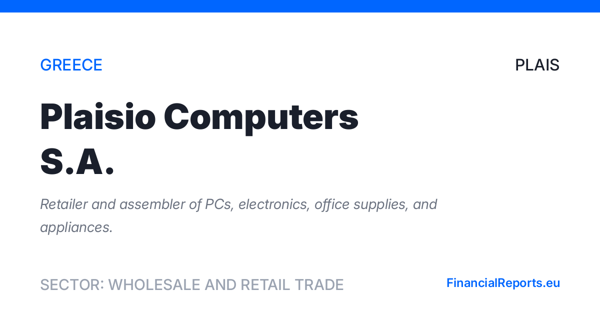 Plaisio Computers S.A. | Investor Relations / Filings / Financial statement