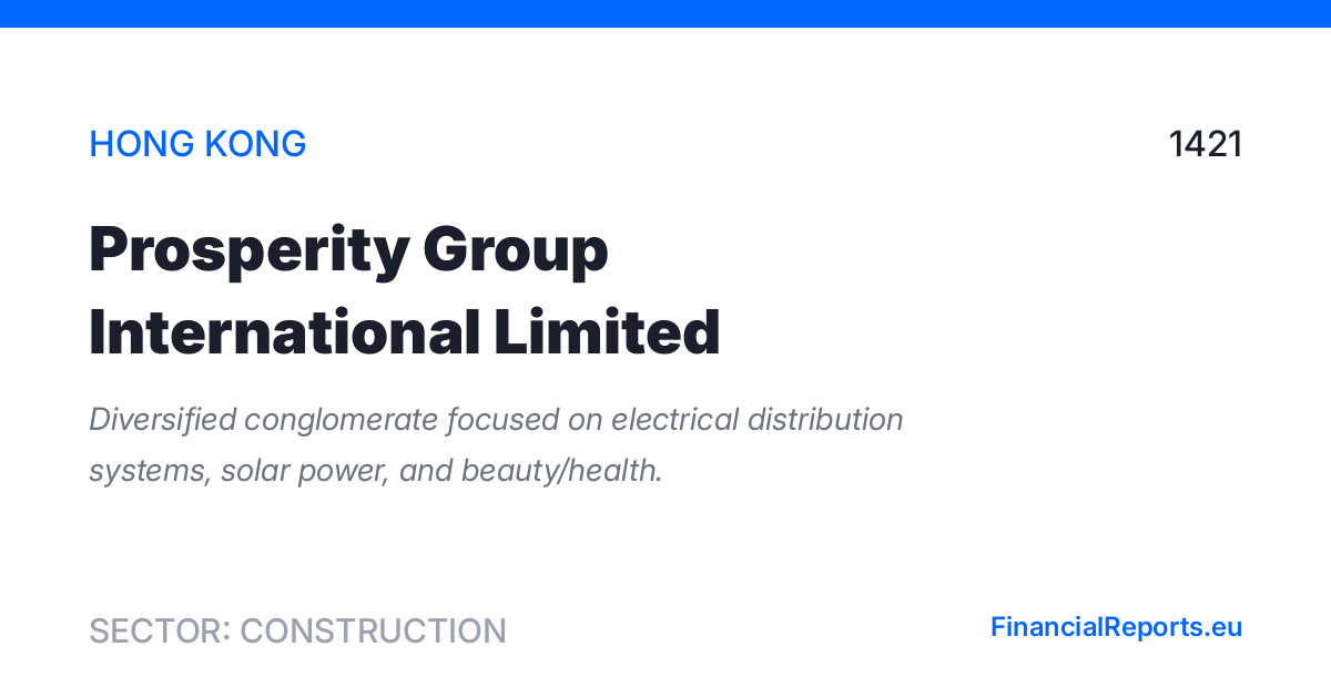 Prosperity Group International Limited | Investor Relations / Filings ...